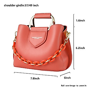 Qiayime women's Fashion shoulder handbags purses PU Leather Top Handle satchel Tote Crossbody Bag (Orange)