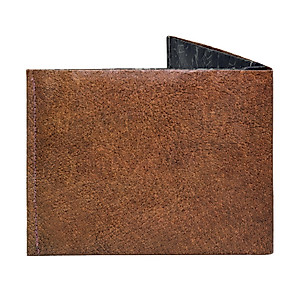 SUPERVEK Brown Vegan Leather Stitched Tyvek Paper Mighty Wallet - Thin Minimal Tear Slim Wallet for men, Mens Credit Card Holder Wallet Gifts for Him - Minimalist Bifold Wallets for Men - RFID