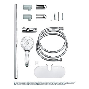 Grohe 28436002 Tempesta Classic 2.5 GPM 24" 4-Spray Shower Rail Set, Starlight Chrome