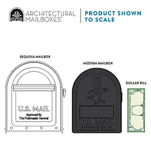 Architectural Mailboxes 5560W-R-10 Sequoia Postmount Mailbox, Large, White, 20. 79 in. x 8. 03 in. x 9. 72 in.
