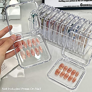 LUCKJUJU 12 Pcs 2.75" Press On Nail Storage Box Container False Nail Organizer Acrylic Display Case Packaging Box with Adhesive Double Sided Tape for Nail Art (Not Included Press On Nail)