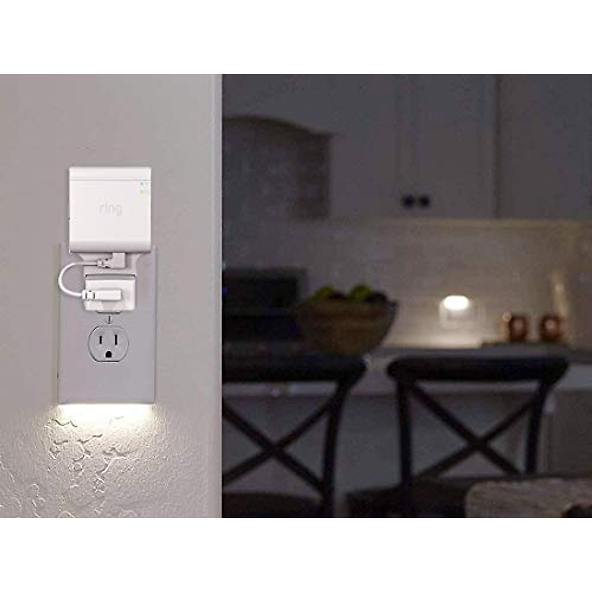 Outlet Mount for Ring Bridge, No Drilling and Speace Saving Wall Mount Holder with Short Cable for Ring Smart Lighting Bridge (1 Pack)