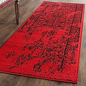 SAFAVIEH Adirondack Collection 6' x 9' Red / Black ADR101F Oriental Distressed Non-Shedding Living Room Bedroom Dining Home Office Area Rug