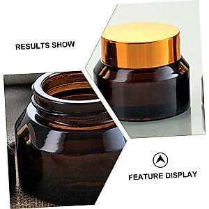 Lurrose 6pcs Travel Mini Jars Samples Face Brown Ml Facial Glass Leak-proof Up Balms Lids Refillable Jar for Cream Containers Clear Creams Makeup Round Eye Small Jewelry Lip Size