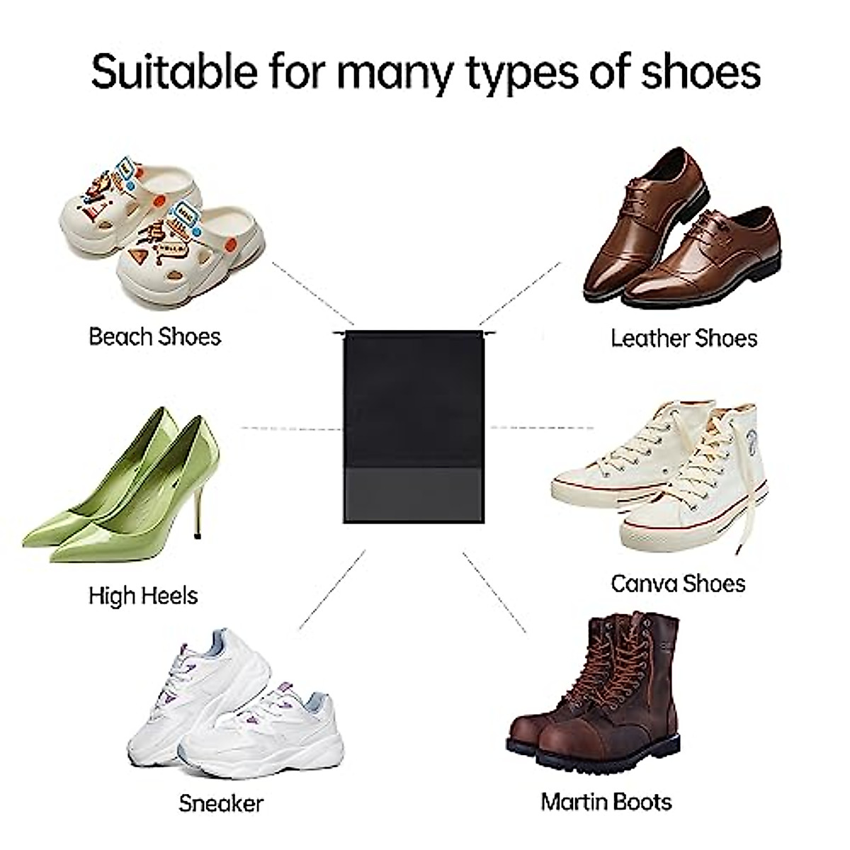 Swingers 16PCS Shoe Bags for Travel, Large Portable Travel Shoe Bags with Rope, space-saving dust-proof Non-Woven Shoes storage bag, for Packing, Shoes Organizers for Men And Women