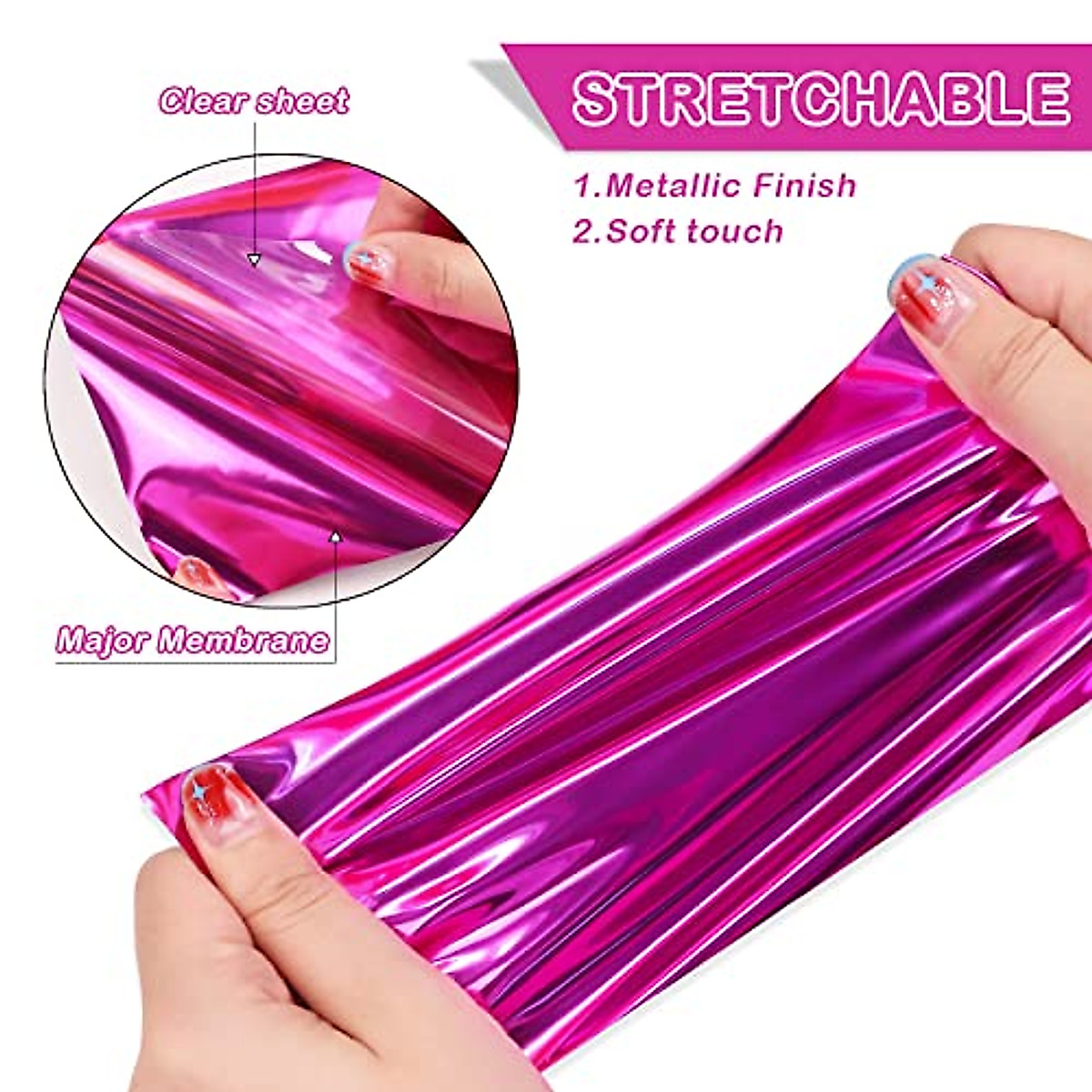 WRAPXPERT Foil HTV Soft Metallic Heat Transfer Vinyl Roll Chrome 12" x 5ft Iron on Vinyl for Shirts, Easy to Cut and Transfer for Garments, DIY T-Shirts,Rose Pink