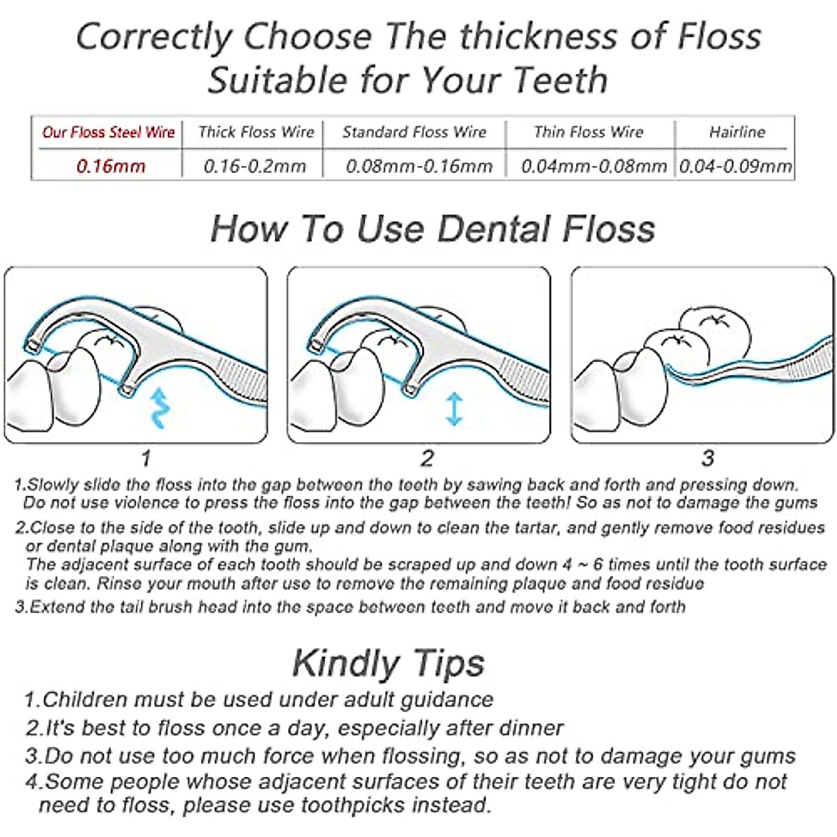 Toothpicks Pocket Set, Dental Floss Picks Kit Reusable, Stainless Steel Teeth Cleaning Tools, Flossers for Adults, Tooth Picker Oral Hygiene Travel (2 Set)