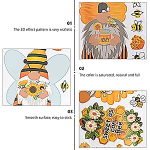9Pcs Bee Festival Themed Stickers Lovely Electrostatic Window Stickers (Yellow) Home Decor for Celebration Party