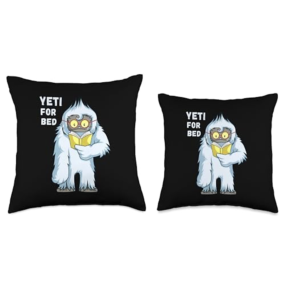 Yeti For Bed Funny Book Lover Abominable Snowman Reading Fun Throw Pillow