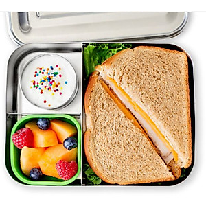 LunchBots Silicone Bento Cups Set - Accessories Designed to Fit in Medium and Large Bento Lunch Boxes - 7 Pieces - Blue/Aqua