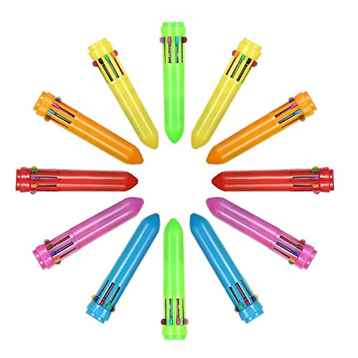 Kaptin 24 Pack Multicolor Ballpoint Pen Mini Shuttle Pens mini pens, Retractable Ballpoint Pens Multicolor Pens kids pens Office School Supplies for Students Children