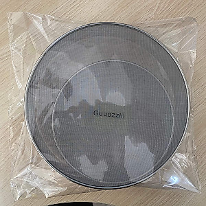 2 Pack Flour Sifter for Baking,Stainless Steel Fine Mesh Strainers,60 Mesh Round Sifter Steel for Baking Cake Bread (8-Inch and 10-Inch)