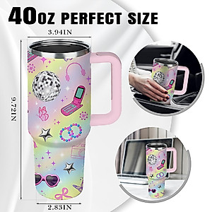 NIAXAUYT Iridescent Birthday Gifts for 10 Year Old Girls, in My Double Digits Era Tumbler 40oz, 10th Birthday Gifts for Ten Year Old Girl Birthday Music Cup
