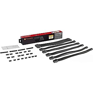 Thermaltake TtMod Sleeve Extension Power Supply Cable Kit, ATX/EPS/8-pin PCI-E/6-pin PCI-E with Combs-Black, AC-052-CN1NAN-A3