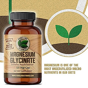 Magnesium Glycinate 165mg/caps (3 caps/Day for 500mg) - 300 caps - Magnesium Supplement from Canada - Magnesium Pills Supplement - Magnesio Glycinate Capsule Made in Canada