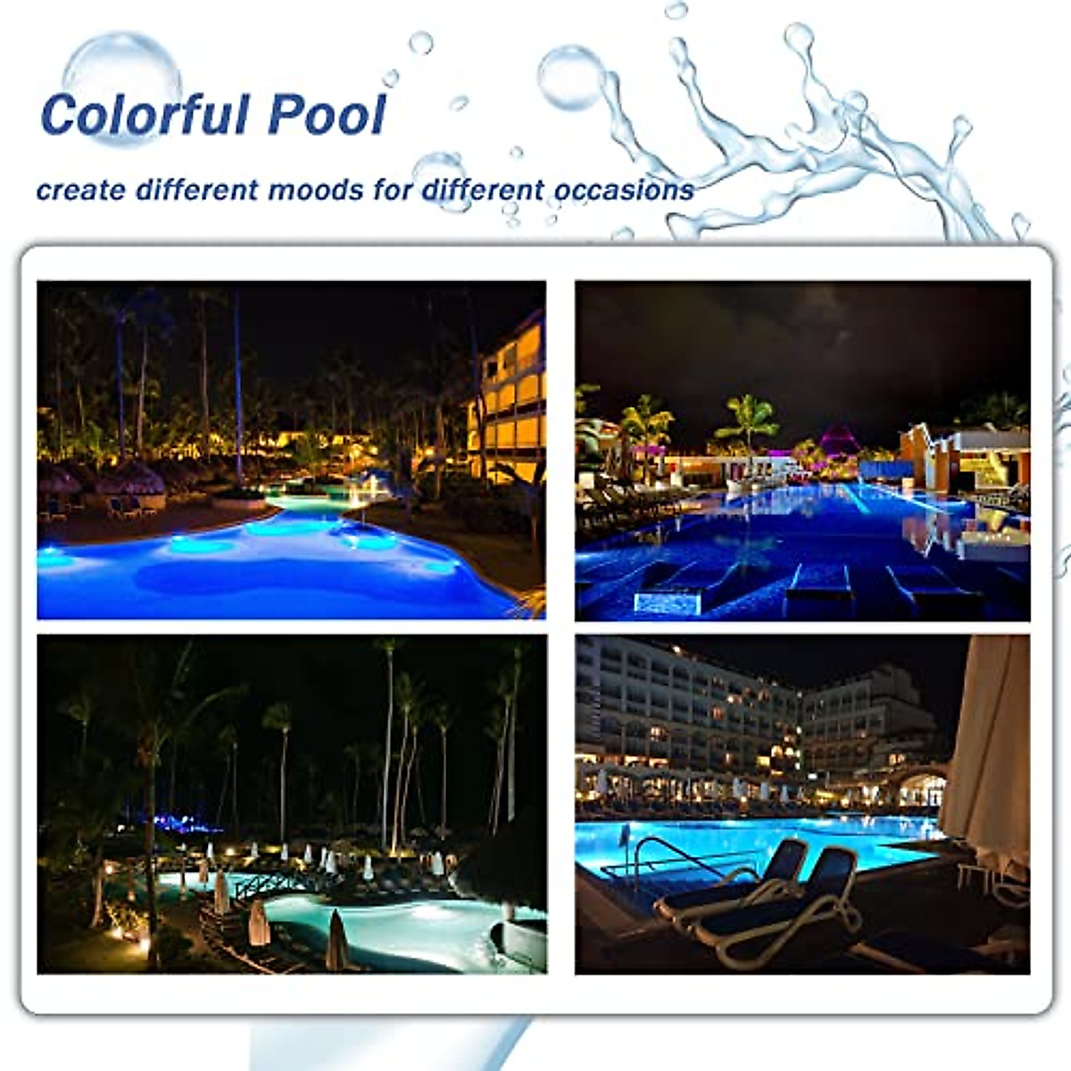 Pomeade SH101300 50FT120V LED Pool Lights, 10inch 35W RGB Pool Lights for Inground Pool, Applicable to Underwater Swimming Pool Spa Light Replacement, Input Voltage is AC 120V