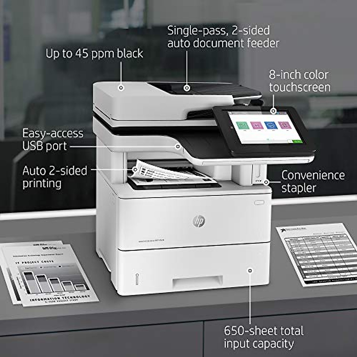 HP LaserJet Enterprise MFP M528f Monochrome All-in-One Printer with built-in Ethernet & 2-sided printing (1PV65A)