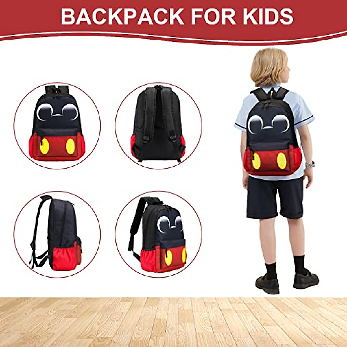 Grandess Kids Backpack, Cute School Backpacks for Girls Boys Elementary Students, Lightweight Toddler Preschool Backpack Kindergarten, Waterproof Kids' Backpack with Adjustable Padded Straps