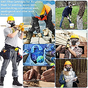 Teyio 6001 Filter Cartridges for Respirator Mask with Filters, Dust-Proof, Painting-Proof, Organic Vapor, Pollen and Chemical Cartridges Brown