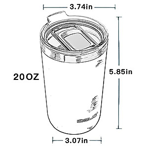 Ideus 20 oz Tumbler, Travel Coffee Mug with Splash Proof Sliding Lid, Double Wall Stainless Steel Vacuum Insulated Coffee Mug for Home and Office, Keep Beverages Hot or Cold, Navy blue