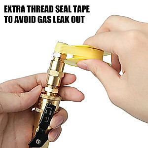 EEEKit 1/4" RV Quick Connect Adapter Propane Hose Convert Gas BBQ Grill Hex Air Hose Shutoff Valve & Full Flow Plug and Male Threaded for Natural Gas 1/4" Quick Connect Disconnect Kit for Camping BBQ