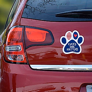 iHeartDogs Car Magnet - 'Every Dog Matters' Paw Print - Blue