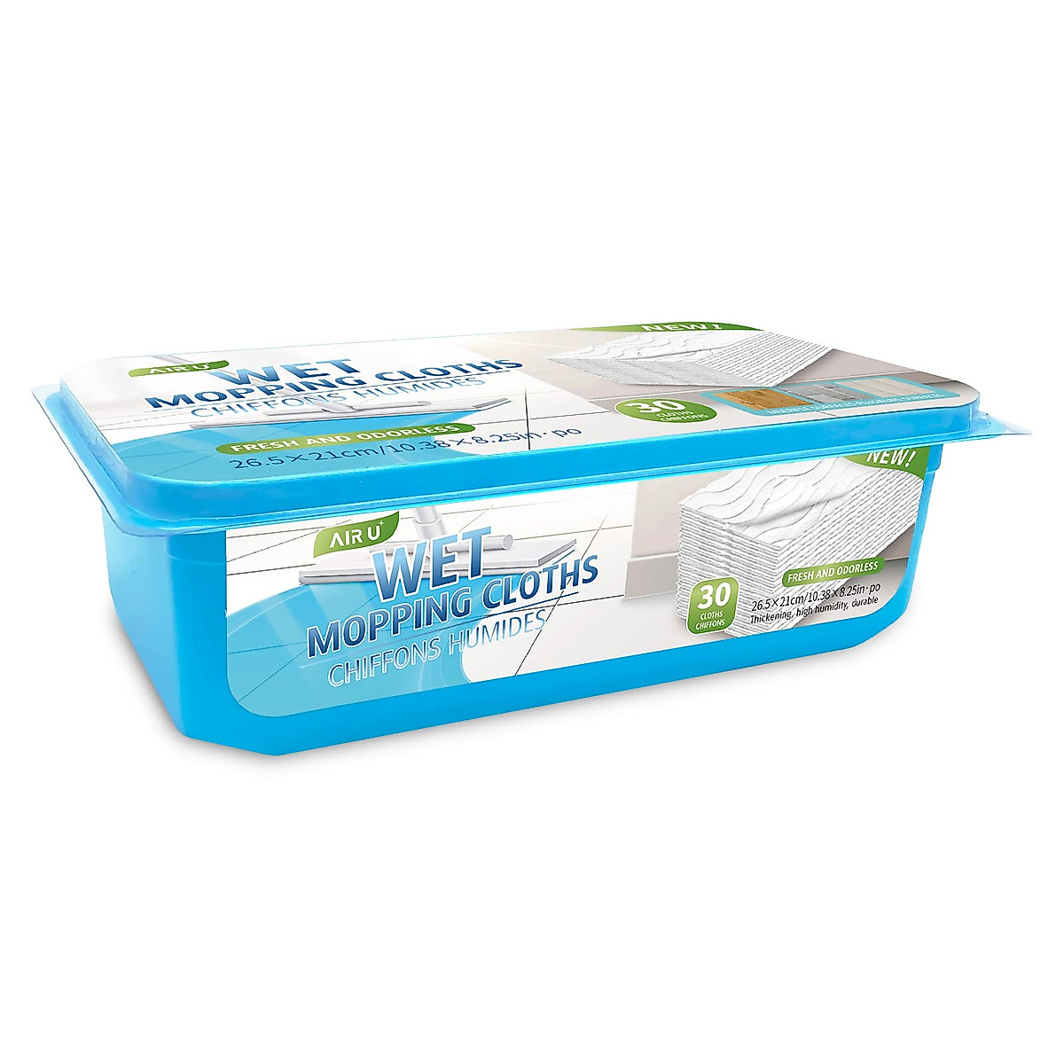 AIR U+ Upgraded Wet Mop Refills for Swiffer Sweeper Wet Pads and SWIFTMOP, 30 Count