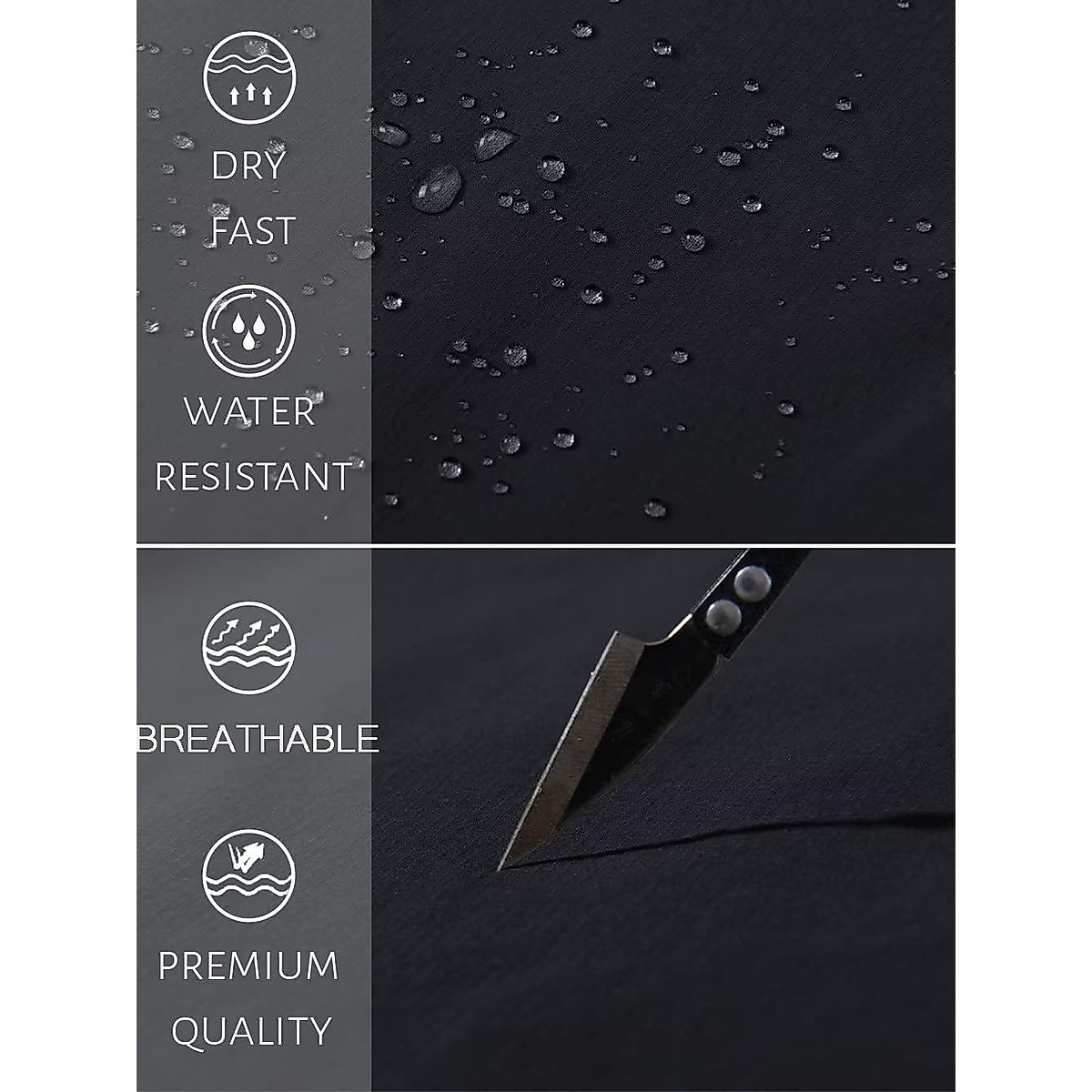 MAGCOMSEN Quick Dry Shorts Men Hiking Summer Shorts Cargo Work Shorts Travel Fishing Shorts Black,30