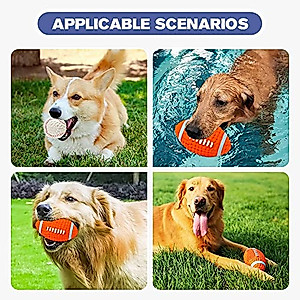Luoxinseh Immortal Toy for Aggressive Chewers, Squeaky Football Toy,Indestructible Squeaky Dog Balls, Chew Toy for Pet Training Accessories for Large/Medium/Small Dogs (Large,A)