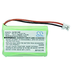 Replacement Battery for IntelliFax-1960c, IntelliFax-2580c, MFC-885cw, BCL-D70, FAX-1960C, MFC-2580c, fits Part Number BCL-BT, LT0197001,3.6V Ni-MH 700mAh/2.52Wh
