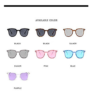 Polarized Sunglasses Retro Personality Sunglasses Men and Women Tide Fashion Color Lens Sunglasses (Pink Frame Barbie Pink Lens)