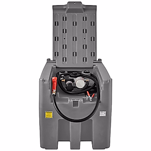 VEVOR Portable Diesel Tank, 116 Gallon Capacity & 10 GPM Flow Rate, Diesel Fuel Tank with 12V Electric Transfer Pump and 13.1ft Rubber Hose, PE Diesel Transfer Tank for Easy Fuel Transportation, Gray