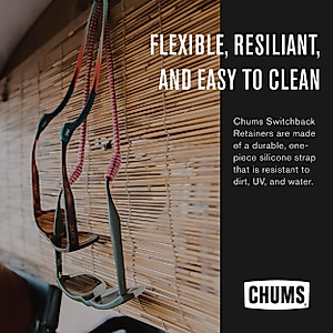 Chums Switchback Eyewear Retainer - Lightweight Silicone Sunglasses Strap (Black),12308100