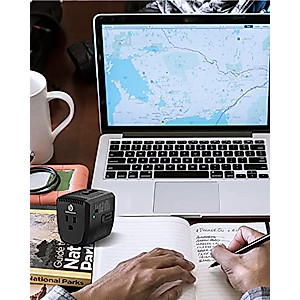 2000Watts Voltage Converter, 220V to 110V Converter, International Plug Adapter, Power Converter Adapter Combo, US to Europe, UK, Israel, Africa Over 150 Countries (DeepBlack)