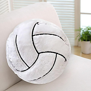 XIZHI 13.8 Inches Football Plush Pillow Toy Soft Stuffed Sports Throw Plush Pillow Cushion Gift for Kids Sofa Bedroom Decoration and Children Birthday (White A)