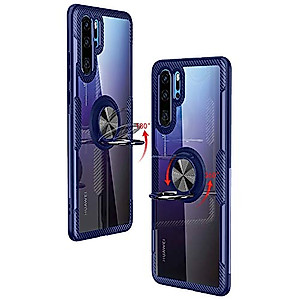 Phone Case for Huawei P30 Pro with Tempered Glass Screen Protector Clear Cover and Magnetic Stand Ring Holder Slim Hard Cell Accessories Full Body Boys Women Hawaii P30Pro P 30 Pro30 Cases Men Blue