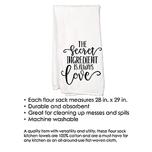 Nana Threads Housewarming Gifts Dish Towels Flour Sack Towels Kitchen Accessories Secret Ingredient is Always Love