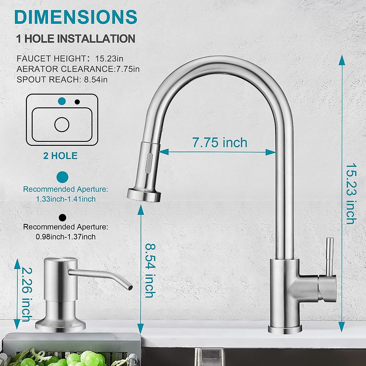 Kitchen Sink Faucets with Pull Down Sprayer, Stainless Steel Brushed Nickel Kitchen Faucets, Single Handle Faucet with Pullout Sprayer, Modern rv Stainless Steel Kitchen Faucets, Grifos De Cocina
