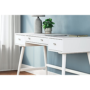Signature Design by Ashley Thadamere Contemporary 54" Home Office Desk with 3 Drawers, White