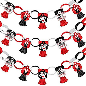 Big Dot of Happiness Ta-Da, Magic Show - 90 Chain Links and 30 Paper Tassels Decoration Kit - Magical Birthday Party Paper Chains Garland - 21 feet
