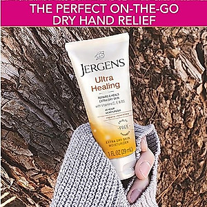 Jergens Ultra Healing Dry Skin Moisturizer, Travel Size Body and Hand Lotion, for Extra Dry Skin, Use After Washing Hands, HYDRALUCENCE blend, Vitamins C, E, B5, 1 Fl Oz (Pack of 24)