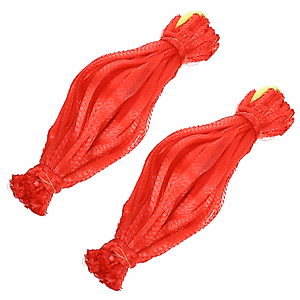HANABASS 200pcs Mesh Produce Bags Seafood Boiling Bags Onion Fruits Mesh Produce Bags Reusable Net Bags for Vegetables and Fruits Boiling Bags for Cooking Crab Shellfish Crawfish Red