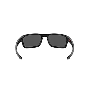 Oakley Men's OO9408 Sliver Stealth Square Sunglasses, Polished Black/Black Iridium Polarized, 56 mm