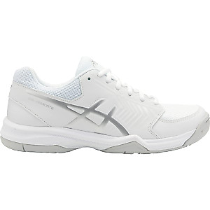ASICS Women's Gel-dedicate 5 Tennis Shoe, White/Silver, 11 M US