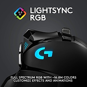 Logitech G502 Lightspeed Wireless Gaming Mouse, 25K Hero Gaming Sensor, 25600 DPI, RGB, Ultra-Light, 11 Programmable Buttons, Long Life Battery, PowerPlay-Compatible, PC - Black