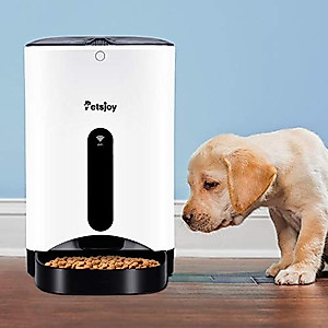 Giantex Automatic Pet Feeder Food Dispenser for Dogs, Cats, 4.3L Large Capacity, Wi-Fi Enabled App for iPhone and Android, Distribution Alarms, Portion Control, Timer Programmable, Up to 4 Meals A Day