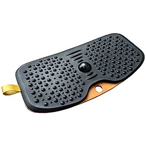 VWINDESK Standing Desk Anti Fatigue Mat Balance Board, Non-Slip Bottom Wooden Wobble Ergonomic Design, Foot Massage for Office Fitness Orange in Black, 24.6'' Large