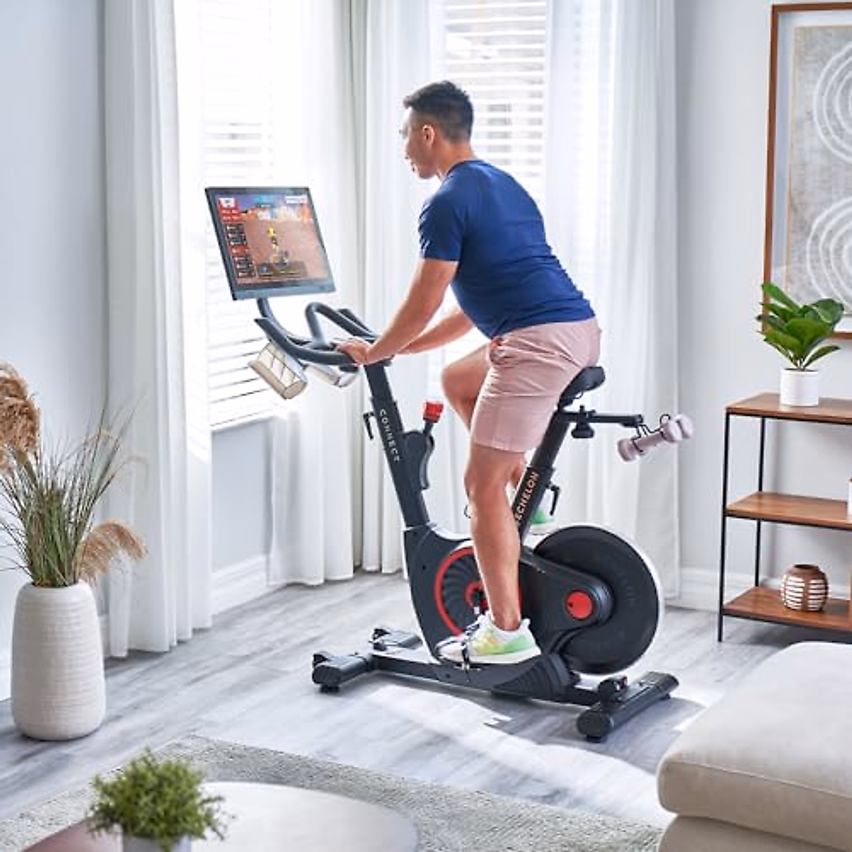 Echelon Smart Connect Fitness Bike, 30-Day Free Echelon Membership, Easy Storage, Small Spaces, Cushioned Seat, Solid, HIIT, Top Instructors, 32 Resistance Levels, Bluetooth, EX5S-22