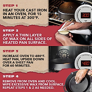 Knapp Made Cast Iron Seasoning Wax and Carbon Steel Seasoning Wax - 2 Oz Unique Blend of Natural Oils and Beeswax - Restore Cast Iron, Steel, Cutting Board, Kitchenware.Wood Furniture Seasoning wax