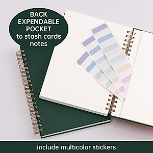 Lined Spiral Journal Notebook with 320 Numbered Pages, B5 College Ruled Thick Journals for Writing with 100GSM Paper, Hardcover Notebooks with Contents for Work, School, Women, Men, Green